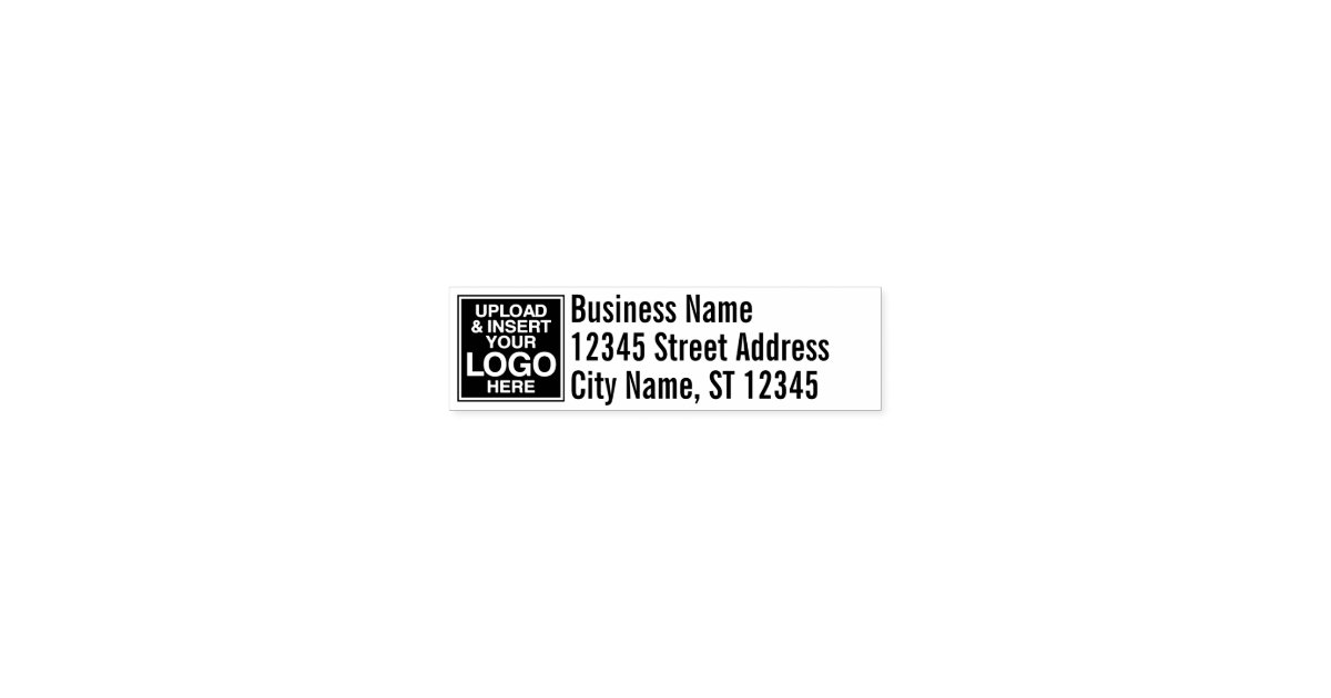 Basic Office or Business Address Label with Logo Pocket Stamp | Zazzle