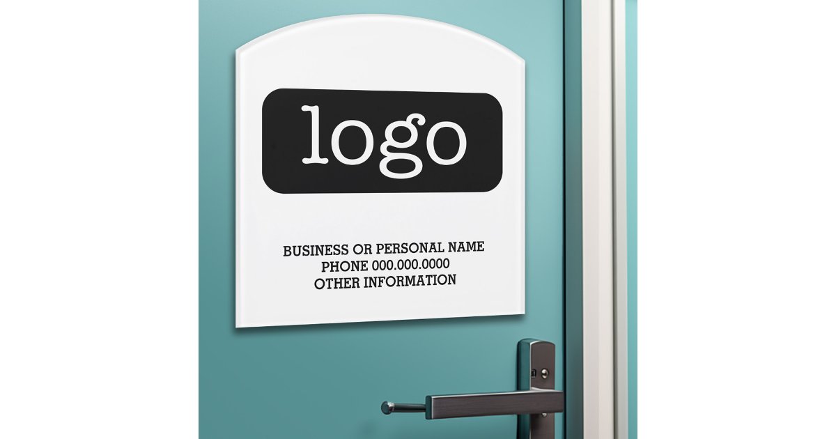Basic Office or Business Logo Contact Information Door Sign | Zazzle