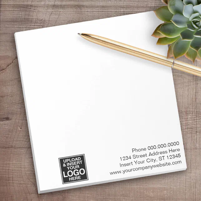 Basic Office or Business Logo Contact Information Notepad | Zazzle