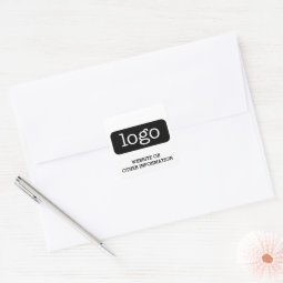 Basic Office or Business Logo Contact Information Square Sticker | Zazzle