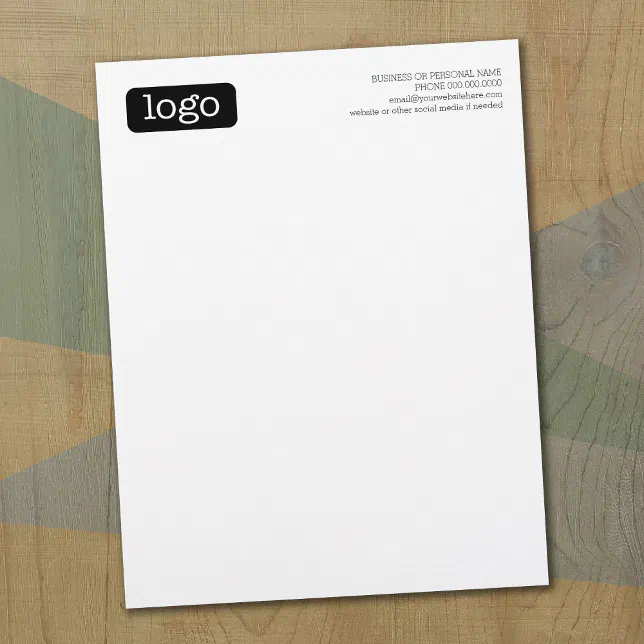 Basic Office or Business Logo Notes Letterhead | Zazzle