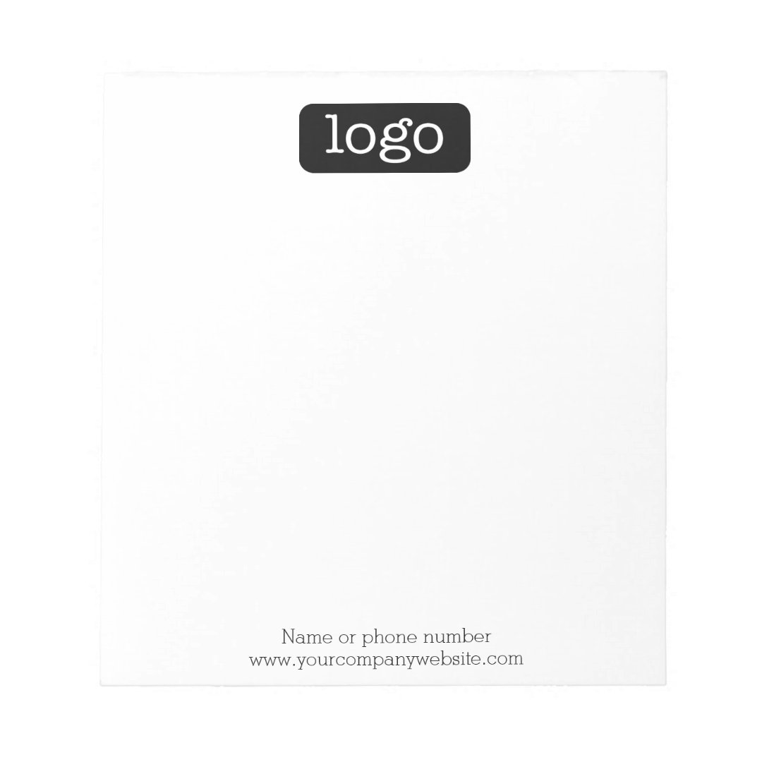 Basic Office or Business Logo or photo Notepad | Zazzle