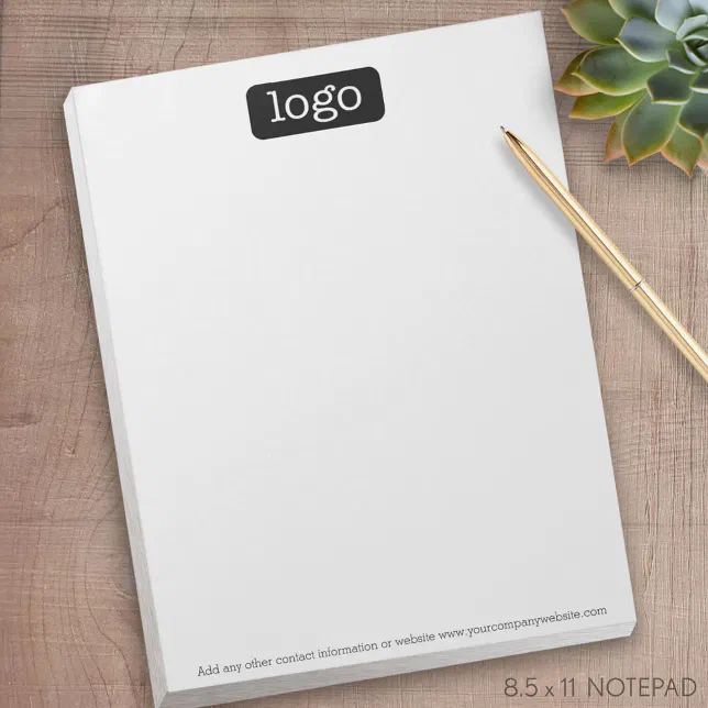 Basic Office or Business Logo or photo Notepad | Zazzle