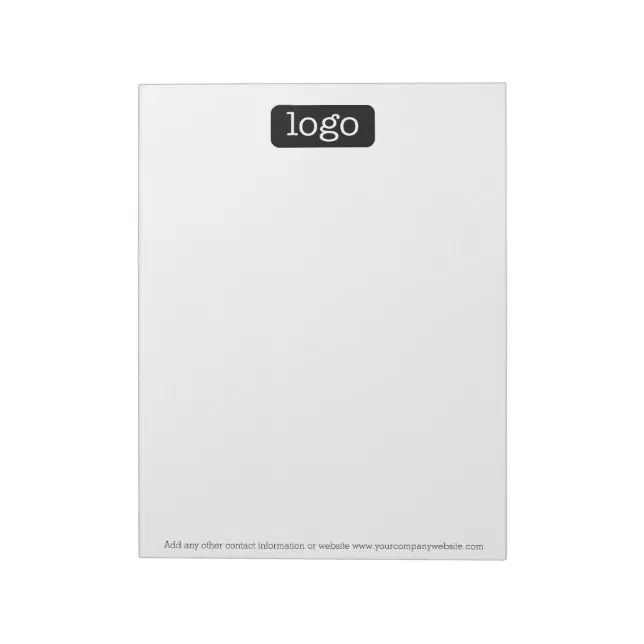 Basic Office or Business Logo or photo Notepad | Zazzle