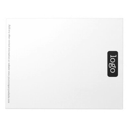 Basic Office or Business Logo or photo Notepad | Zazzle