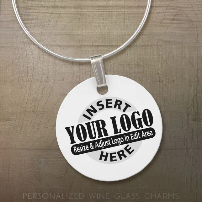 Basic Office or Business Logo Wine Charm | Zazzle