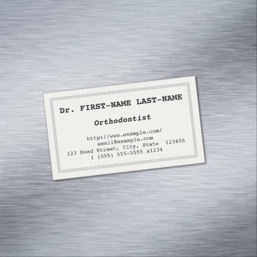 Basic Orthodontist Magnetic Business Card | Zazzle