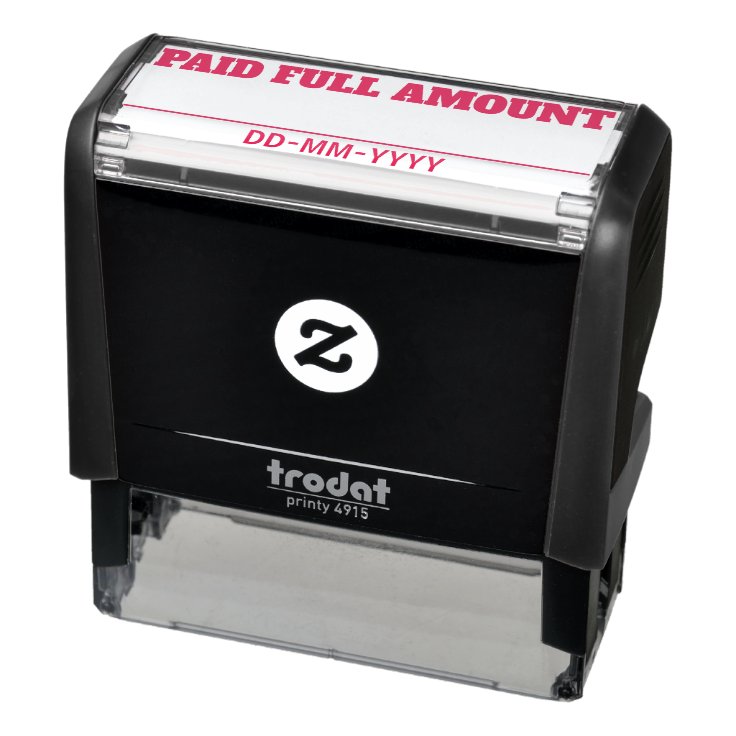 Basic "PAID FULL AMOUNT" Rubber Stamp | Zazzle
