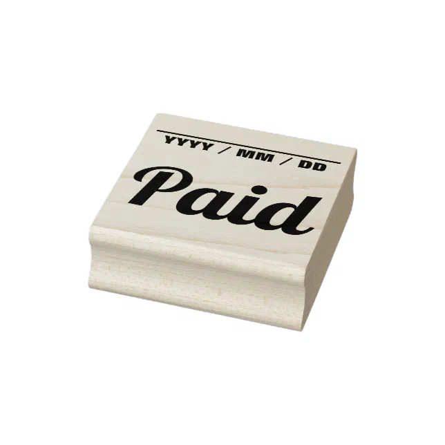 Basic "Paid" Rubber Stamp | Zazzle