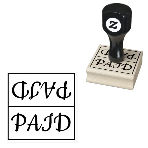 Basic "PAID" Rubber Stamp | Zazzle