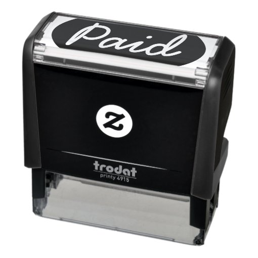 Basic "Paid" Rubber Stamp | Zazzle