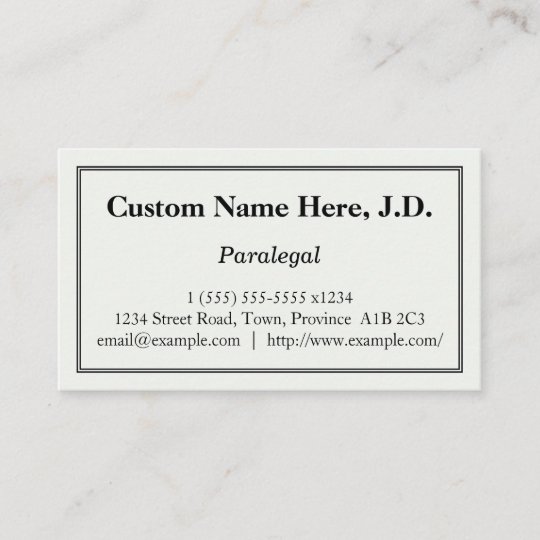 Basic Paralegal Business Card | Zazzle.com