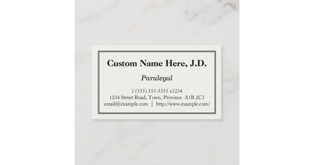 Basic Paralegal Business Card | Zazzle