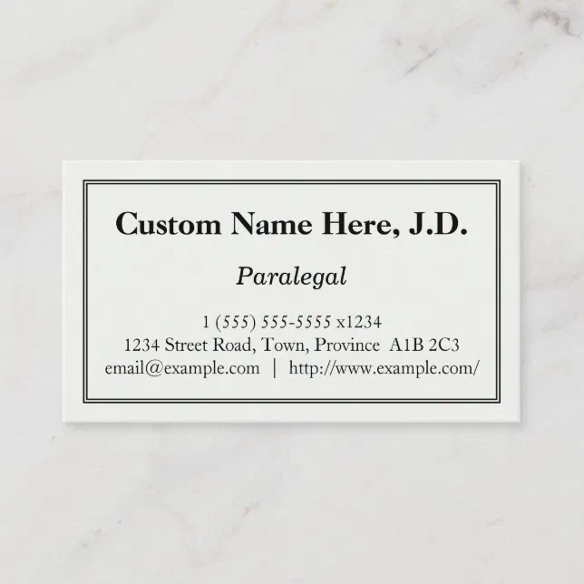 Basic Paralegal Business Card | Zazzle