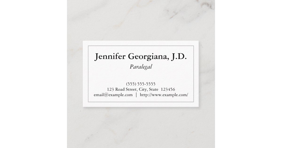 Basic Paralegal Business Card | Zazzle