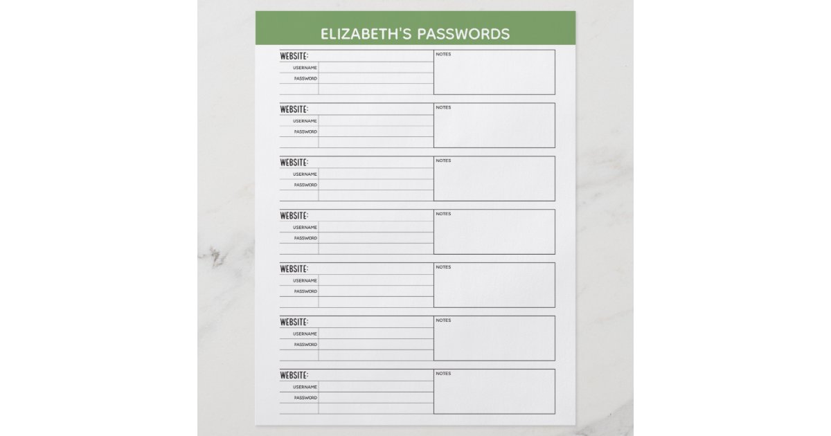 Basic Password Tracker with Username and Notes Fly Flyer | Zazzle