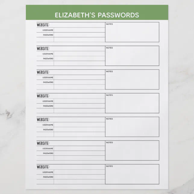Basic Password Tracker with Username and Notes Fly Flyer | Zazzle