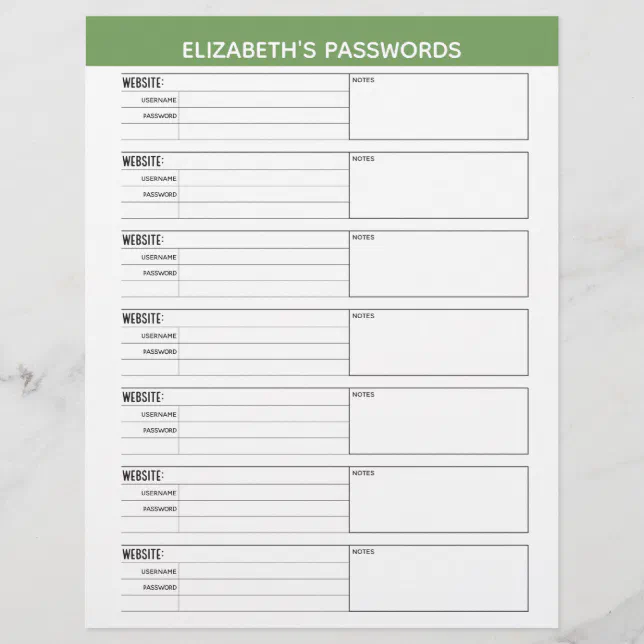 Basic Password Tracker with Username and Notes Fly Flyer | Zazzle