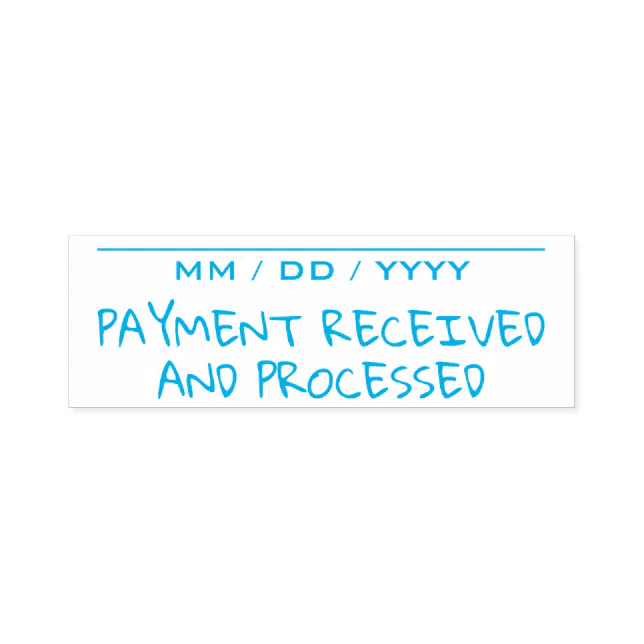 Basic "PAYMENT RECEIVED AND PROCESSED" Self-inking Stamp | Zazzle