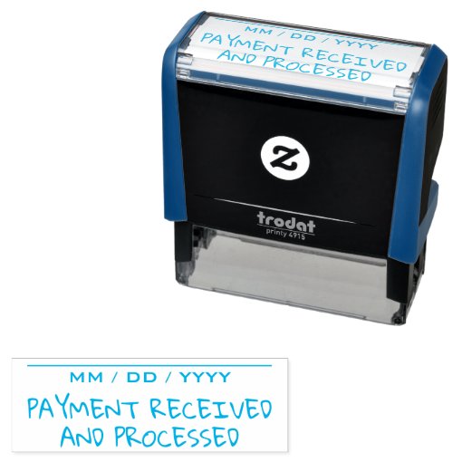 Basic "PAYMENT RECEIVED AND PROCESSED" Self-inking Stamp | Zazzle