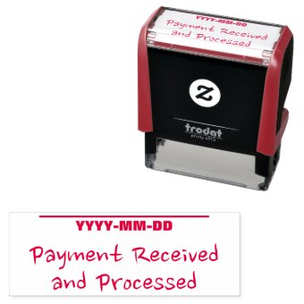 Basic "Payment Received and Processed" Self-inking Stamp | Zazzle