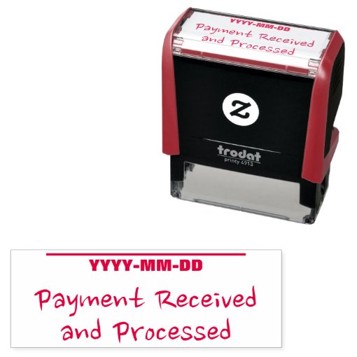 Basic "Payment Received and Processed" Self-inking Stamp | Zazzle
