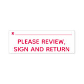 Basic "Please review, sign and return" Self-inking Stamp | Zazzle
