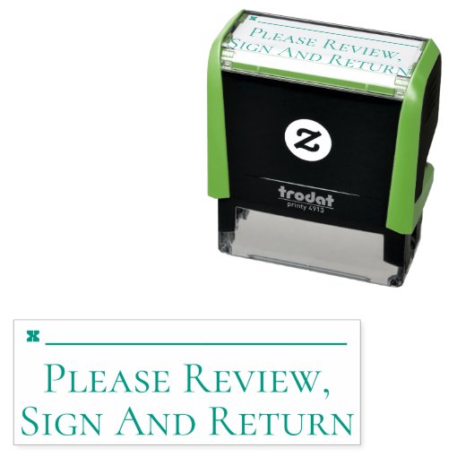 Basic "Please Review, Sign And Return" Self-inking Stamp | Zazzle