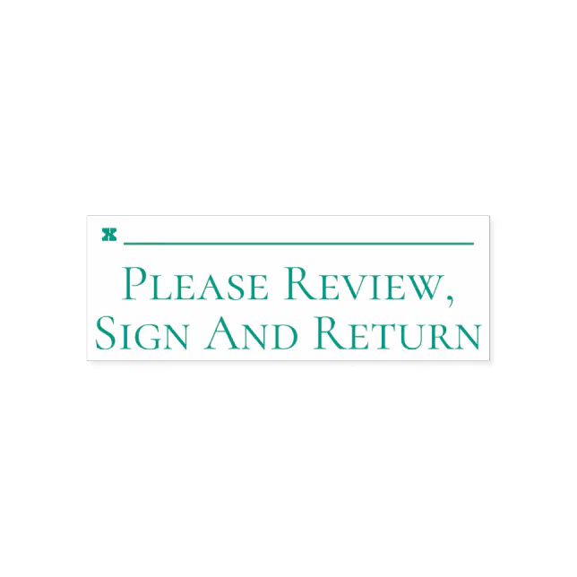 Basic "Please Review, Sign And Return" Self-inking Stamp | Zazzle