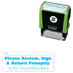Basic "Please Review, Sign & Return Promptly" Self-inking Stamp | Zazzle