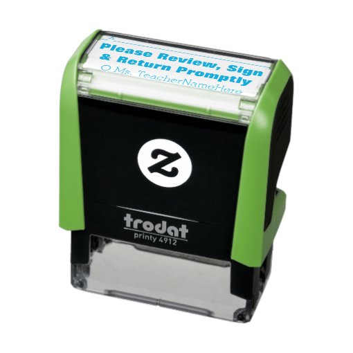 Basic "Please Review, Sign & Return Promptly" Self-inking Stamp | Zazzle