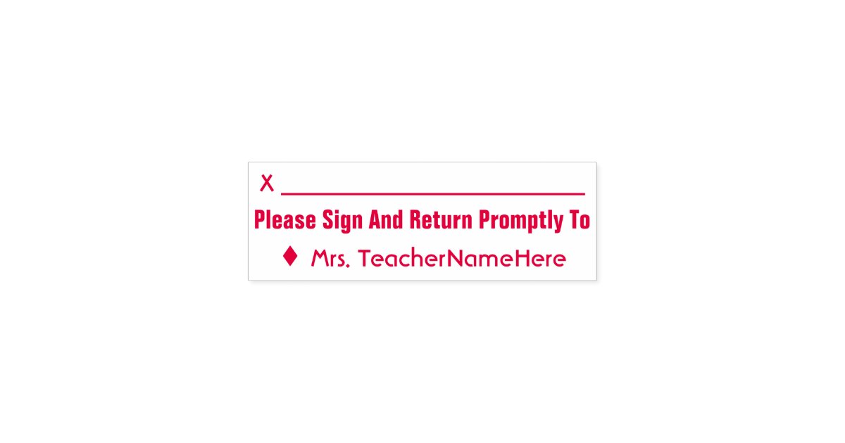 Basic "Please Sign And Return Promptly To" + Name Self-inking Stamp ...