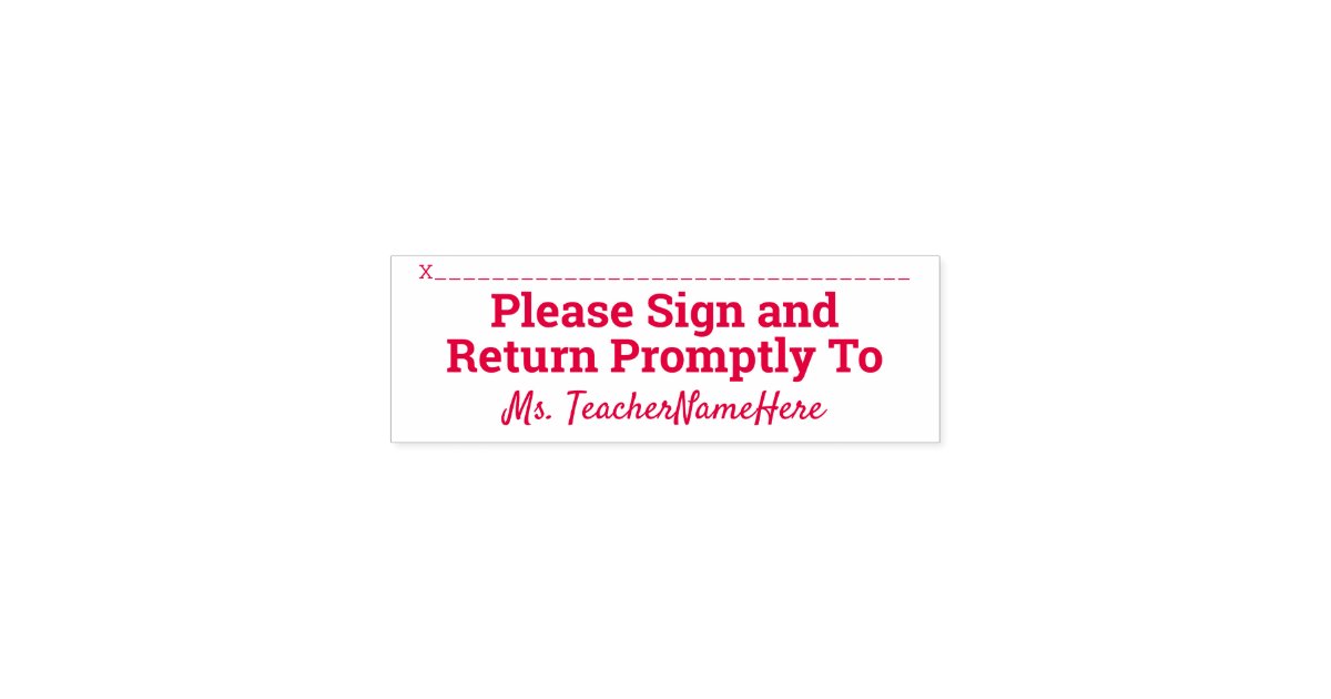 Basic "Please Sign and Return Promptly To" Self-inking Stamp | Zazzle