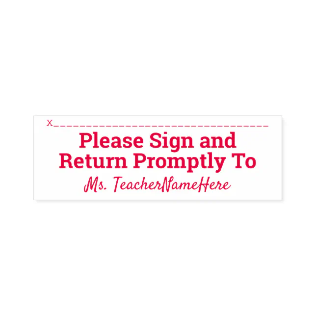 Basic "Please Sign and Return Promptly To" Self-inking Stamp | Zazzle