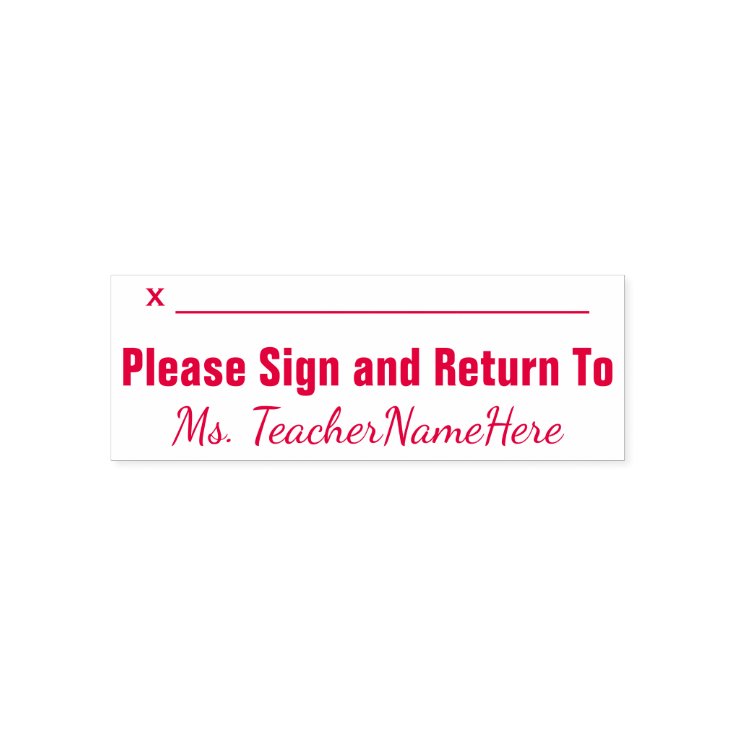Basic "Please Sign and Return To" + Name Self-inking Stamp | Zazzle