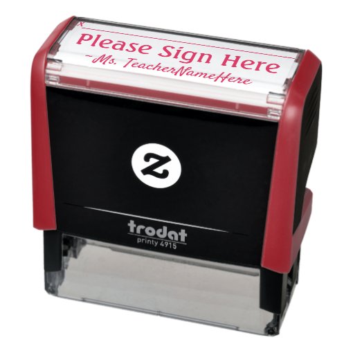 Basic "Please Sign Here" and Name Rubber Stamp | Zazzle