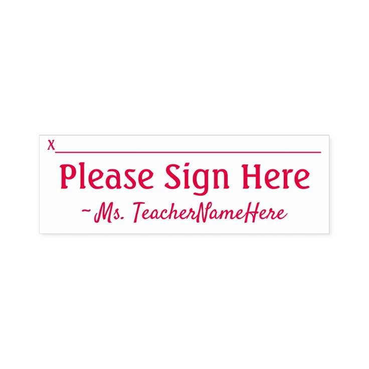 Basic "Please Sign Here" and Name Rubber Stamp | Zazzle