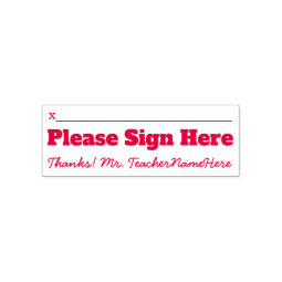 Basic "Please Sign Here" & Custom Name Self-inking Stamp | Zazzle