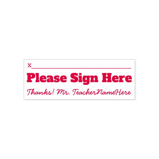 Basic "Please Sign Here" & Custom Name Self-inking Stamp | Zazzle