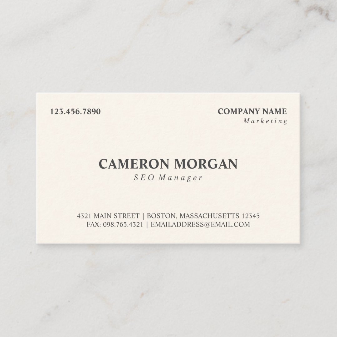 Basic Professional Business Card | Zazzle
