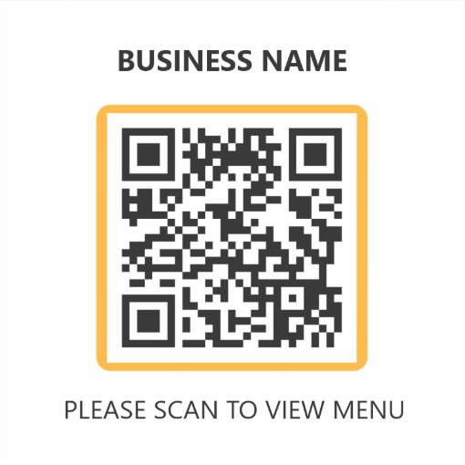 Basic Restaurant QR Code Scan for Menu Sticker | Zazzle