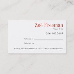 Basic Simple | Black & White & Red | Referral | Zazzle