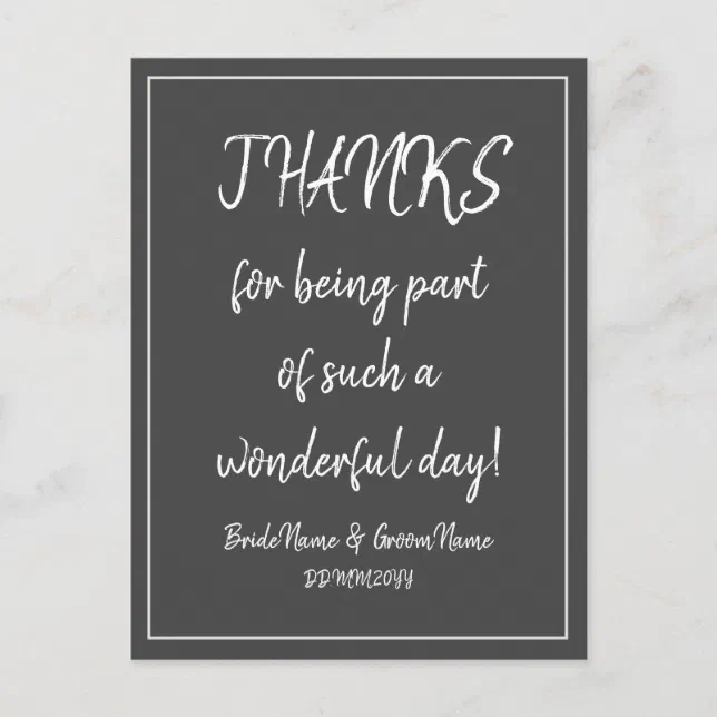 Basic, Simple "THANKS" Postcard | Zazzle