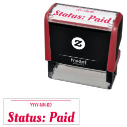 Basic "Status: Paid" Rubber Stamp | Zazzle