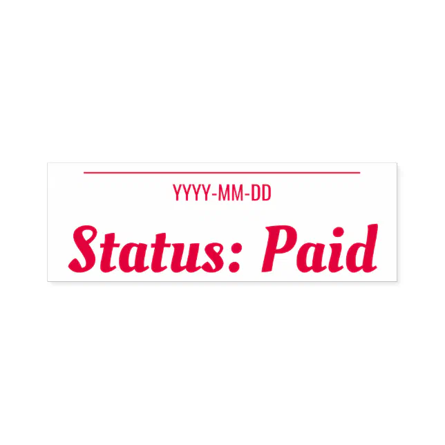 Basic "Status: Paid" Rubber Stamp | Zazzle