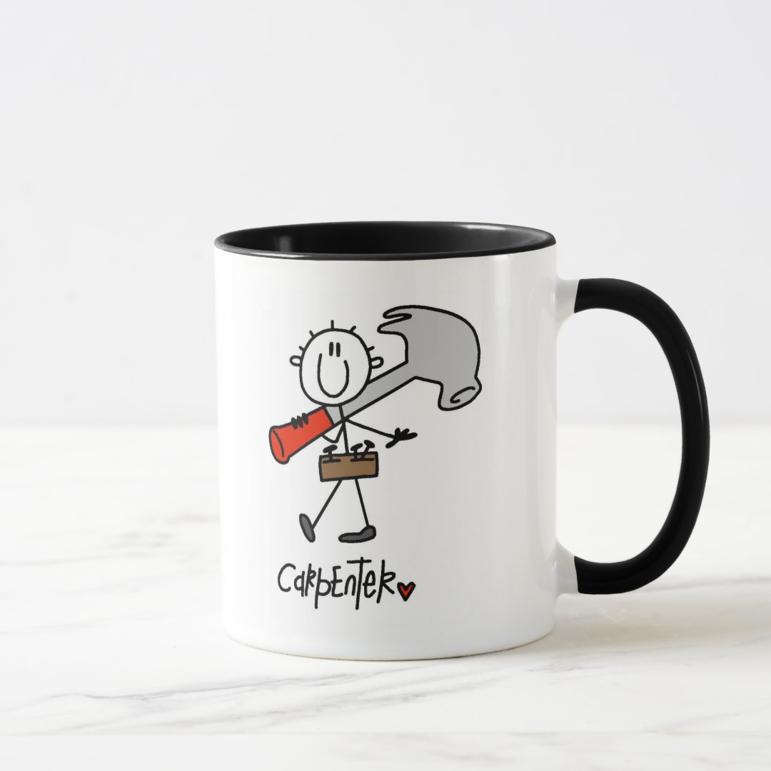 Basic Stick Figure Carpenter Tshirts and Gifts Mug | Zazzle