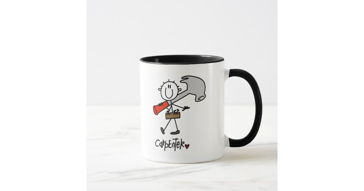 Basic Stick Figure Carpenter Tshirts and Gifts Mug | Zazzle