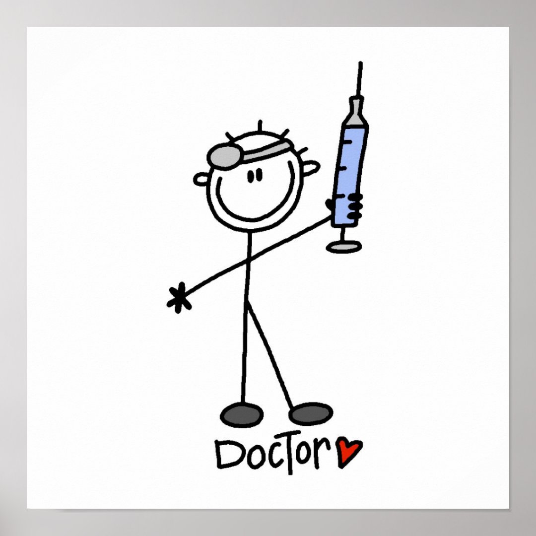 Basic Stick Figure Doctor Poster | Zazzle