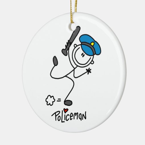 Basic Stick Figure Police Officer Ceramic Ornament | Zazzle