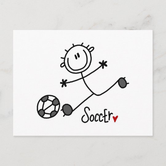 Basic Stick Figure Soccer Player T-shirts and Gift Postcard | Zazzle.com